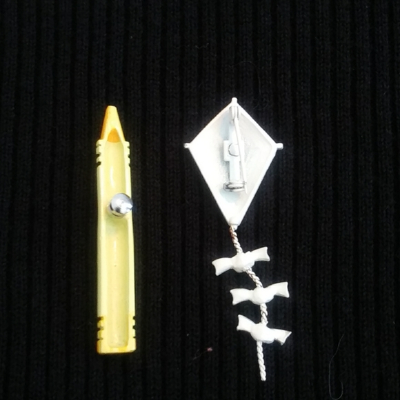 Jewelry | Crayon Pin And Kite Pin Vintage | Poshmark